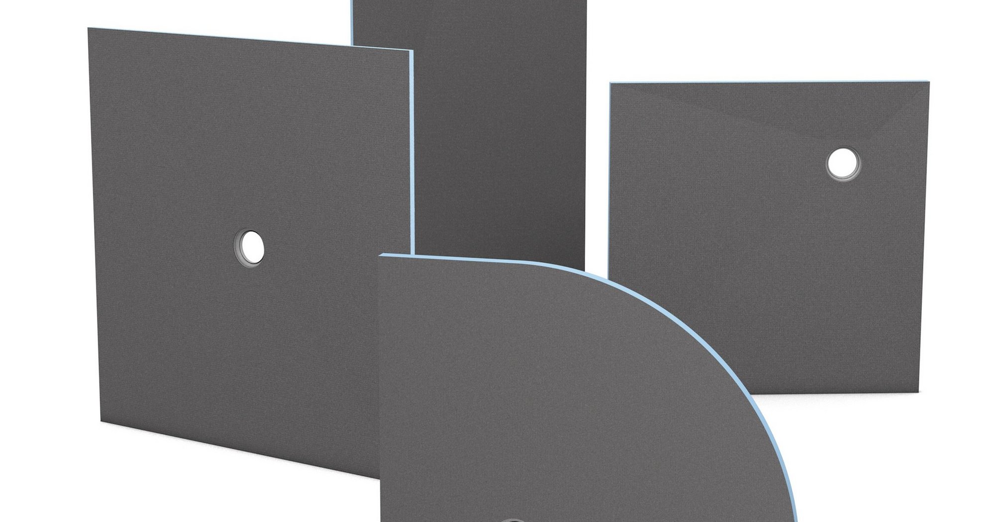 Shower elements with point drainage