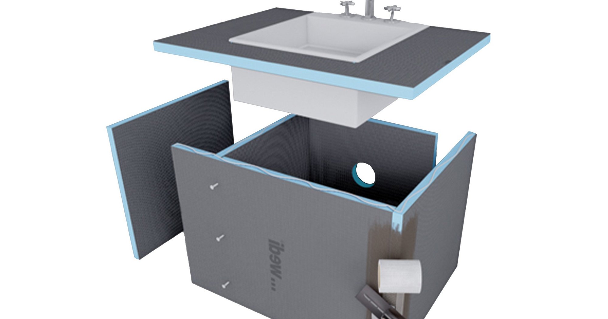 Create bespoke bathroom furniture with wedi building boards