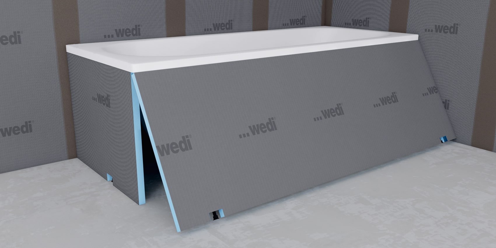 Cladding of bathtubs with the ready-to-use wedi Bathboard element