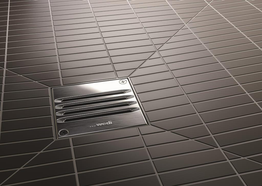 Angular wedi Fundo drain grates for shower elements with point drainage