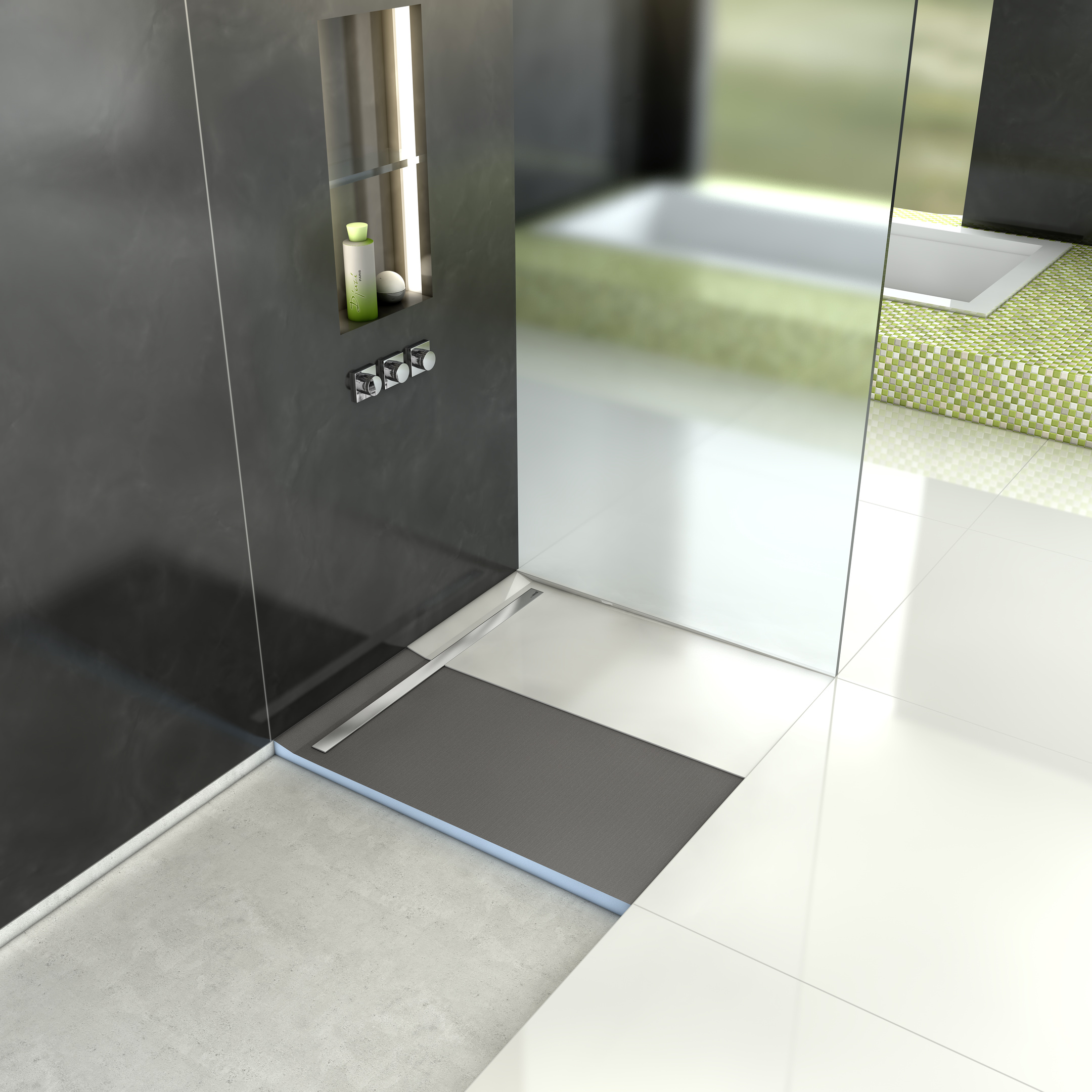 wedi Fundo Riolito - Receveur douche avec drainage latéral