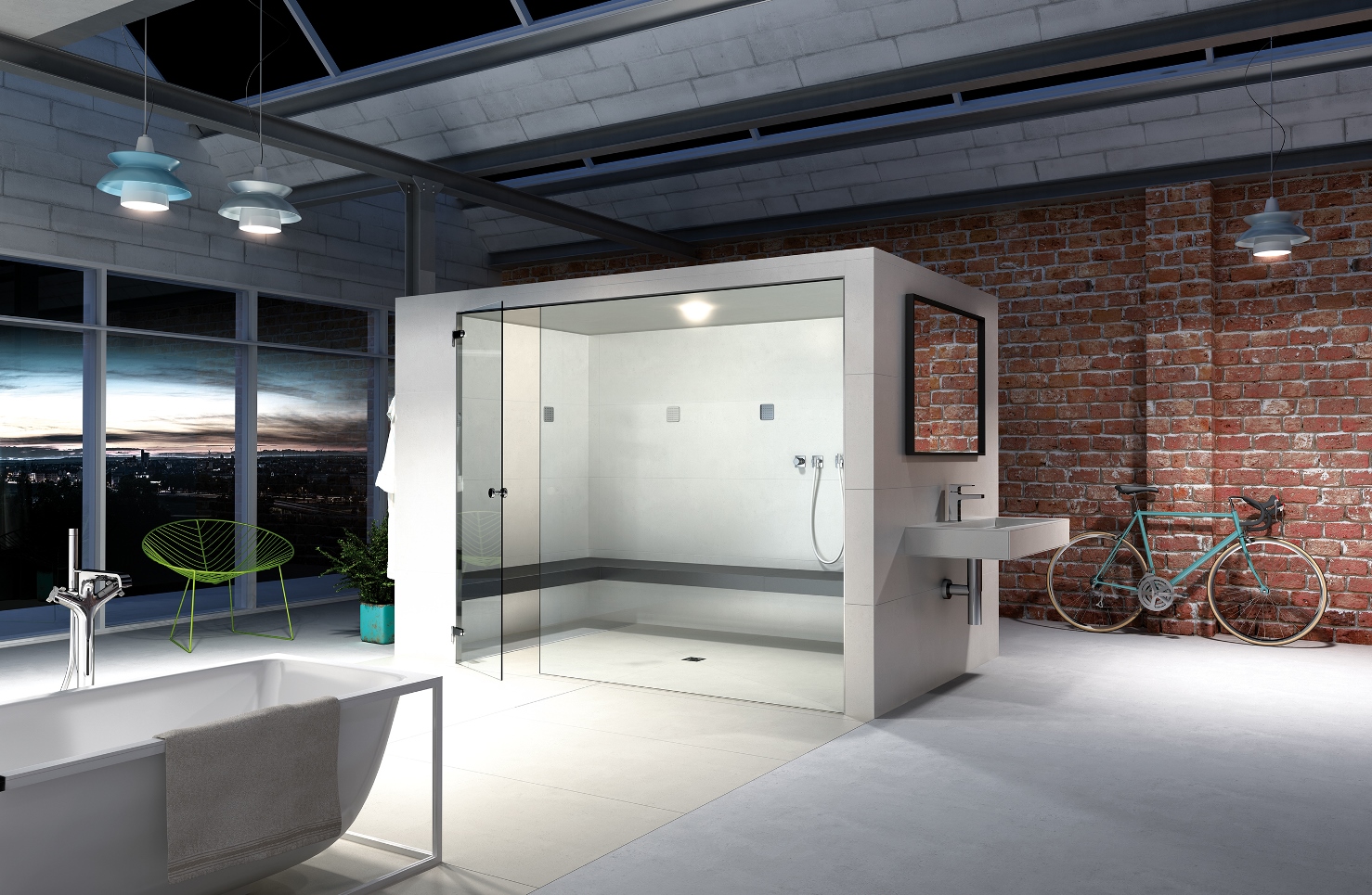 Floating bench - as a longitudinal or corner construction